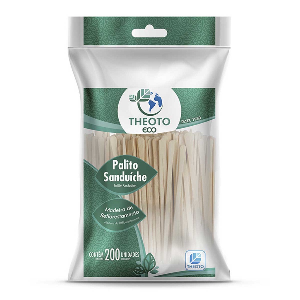 Palito Madeira Sanduiche Picks 9cmx4mm Theoto 200und | Shopee Brasil