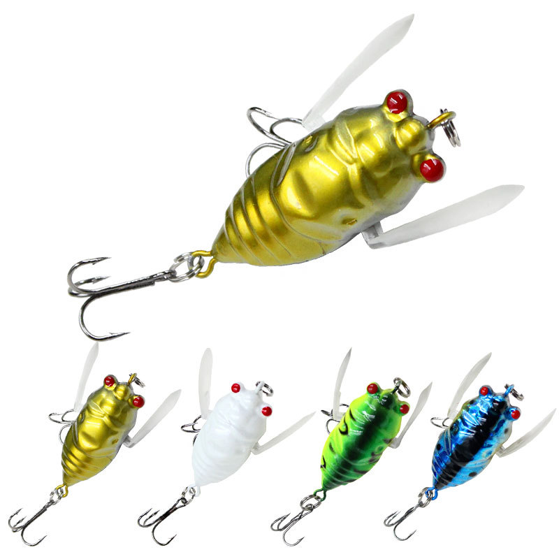 5cm/6g Floating Artificial Cicada Plastic Hard Bait Tackle 3D Eyes Soft ...