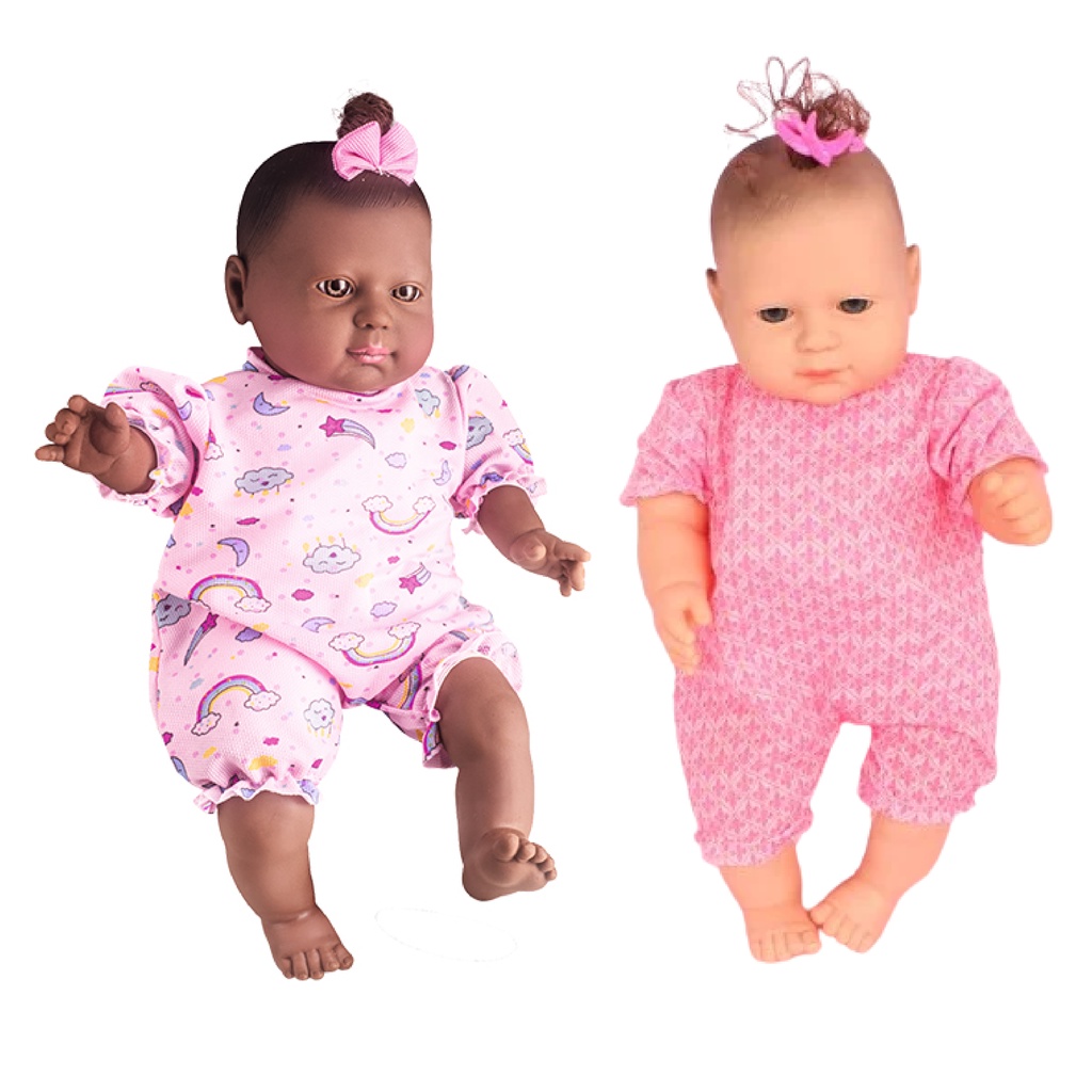 Boneca Grande Macia Naty Baby Branca ou Negra 38Cm | Shopee Brasil