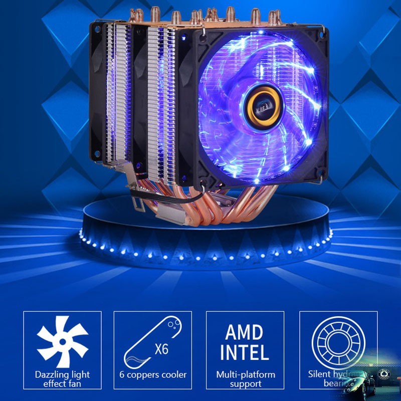 Seu Avc 4pin 6 Tubo De Cobre Com Efeito De Iluminação Rgb Cpu Cooler ...