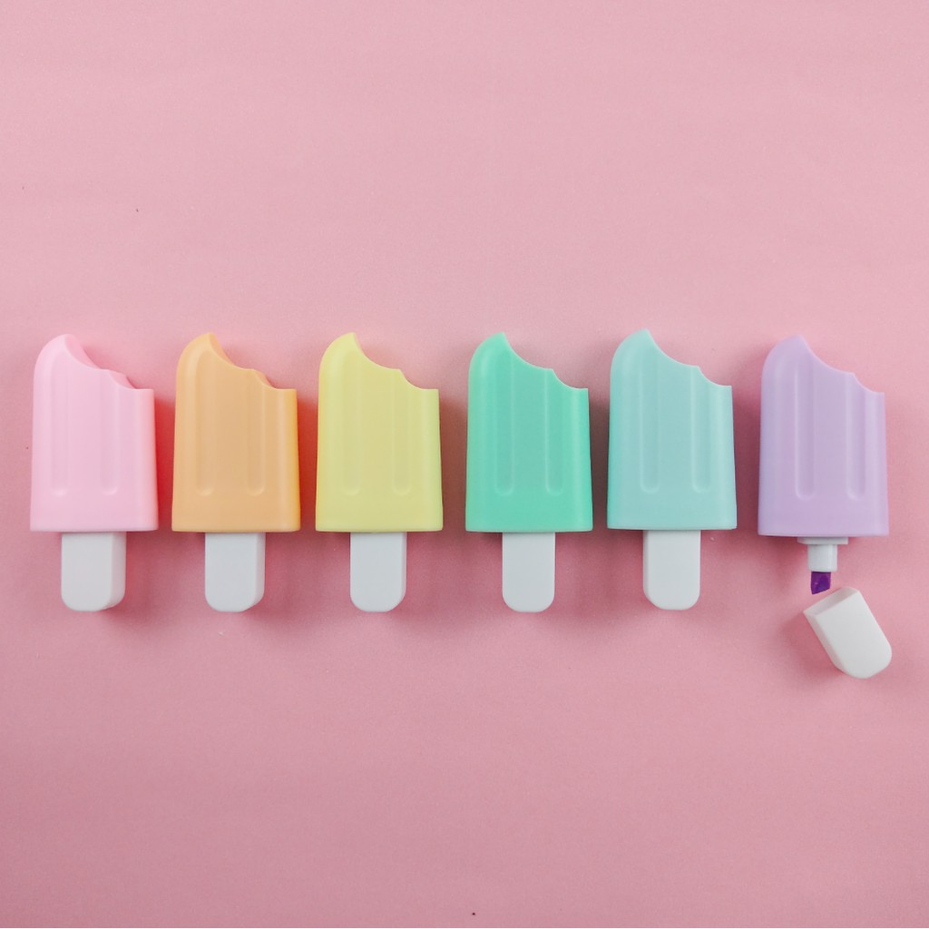 Mini Marca Texto Picolé - Tons Pasteis (Unidade) | Shopee Brasil