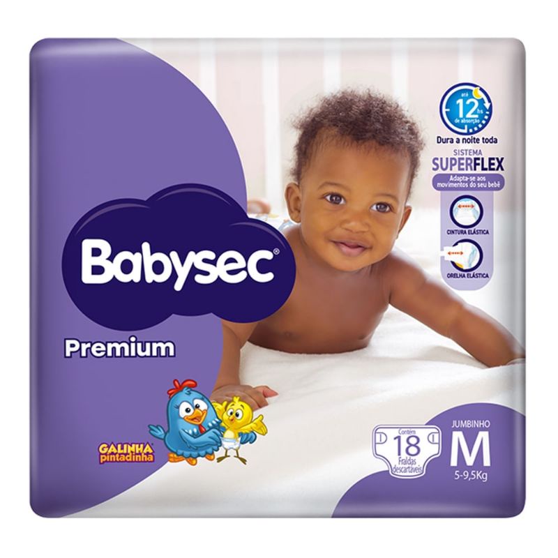 FRALDA BABYSEC PREMIUM M 18 UNIDADES | Shopee Brasil