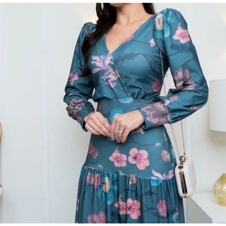 Vestido Longo Manga comprida modelo em elaspol | Shopee Brasil