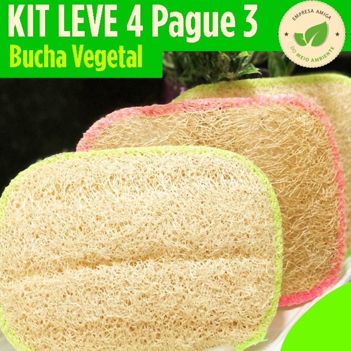 Kit 4 - Bucha Vegetal para Banho Esfoliante Natural | Shopee Brasil