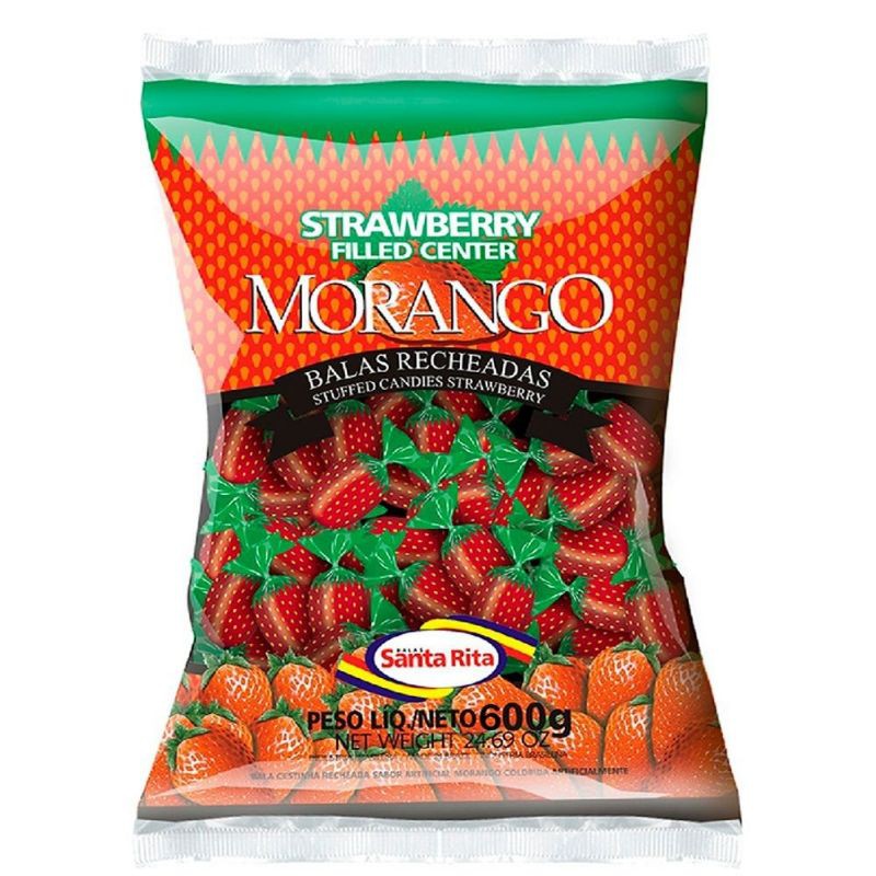BALA CESTINHA MORANGO SANTA RITA 600G | Shopee Brasil