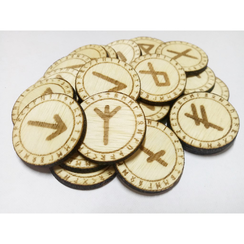 Runas Nordicas Futhark Odin Madeira Natural Saquinho Manual | Shopee Brasil