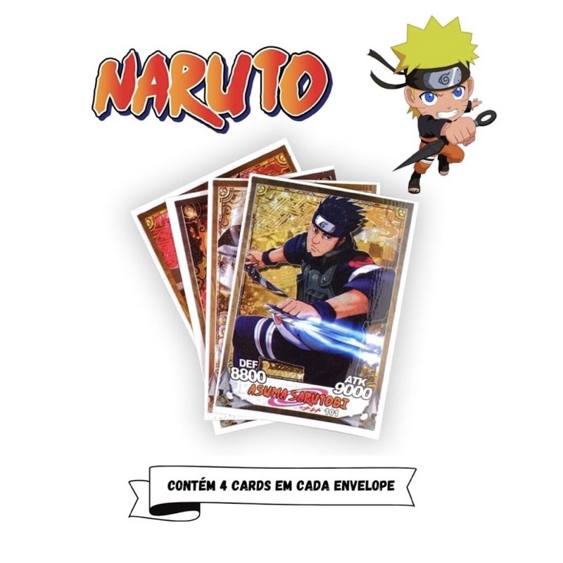 Kit Cards NARUTO Shippuden Para Colecinar E Brincar | 100 cards | 20 cards | 50 cards | Shopee ...