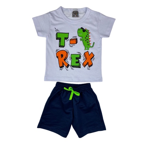 Conjunto Nox Kids Menino Estampa T-Rex Branco | Shopee Brasil