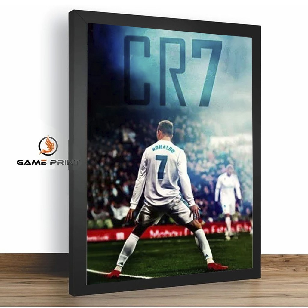 Quadro Cr7 Real Madrid Cristiano Ronaldo 45x35cm C/ vidro #1 ...