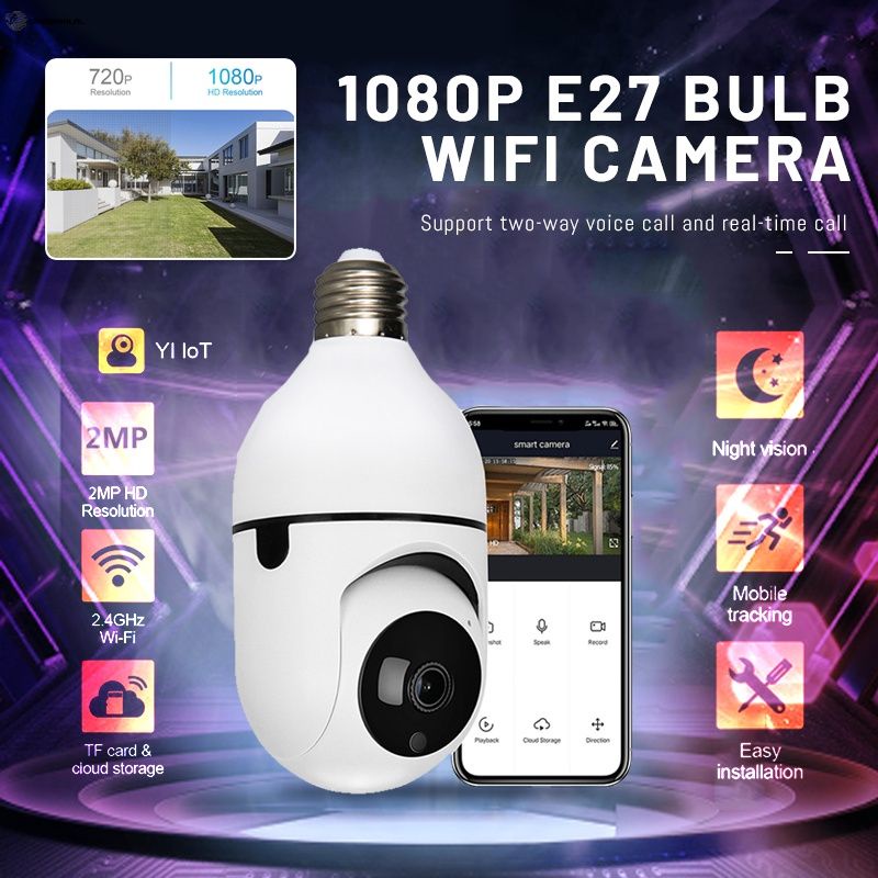 360-grau de luz LED Full HD 1080P sem fio câmera panorâmica IP Wi-fi de ...