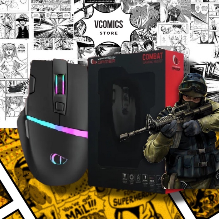 Mouse Gamer RGB leadership combat | Shopee Brasil
