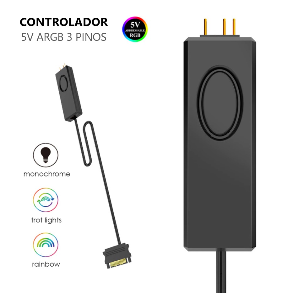 Controladora Aigo Apc1 + Hub Argb 3 Pin 5v + Pwm 4 Pin 12v ...