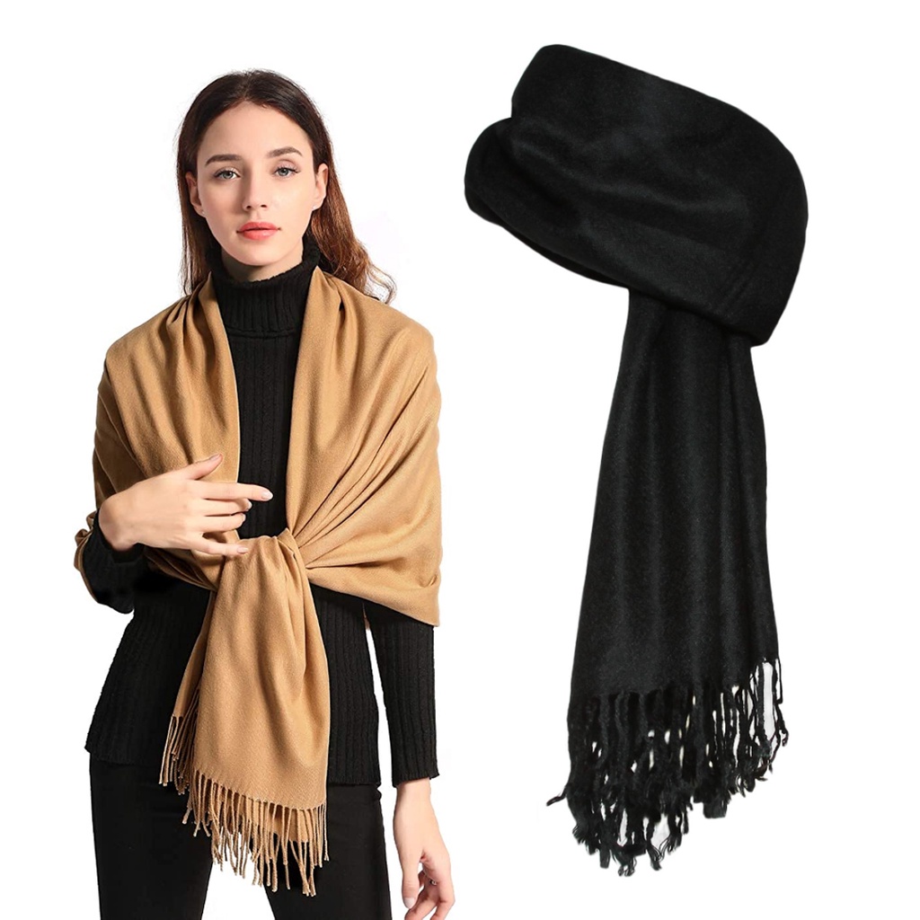 Cachecol Feminino Inverno Outono Lenço Pashimina Echarpe Liso Tendência ...