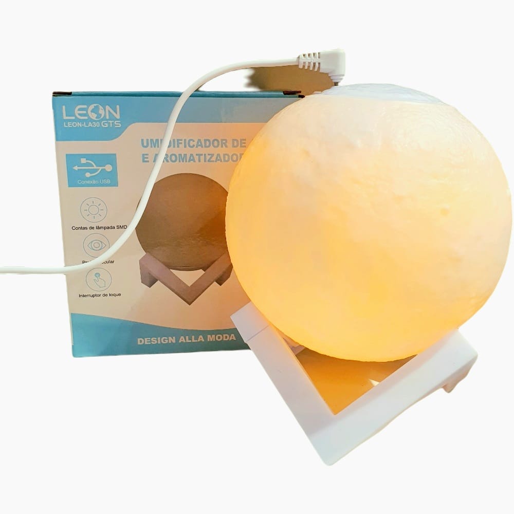 Umidificador Climatizador De Ar 3D Formato Lua Luminária Led | Shopee ...