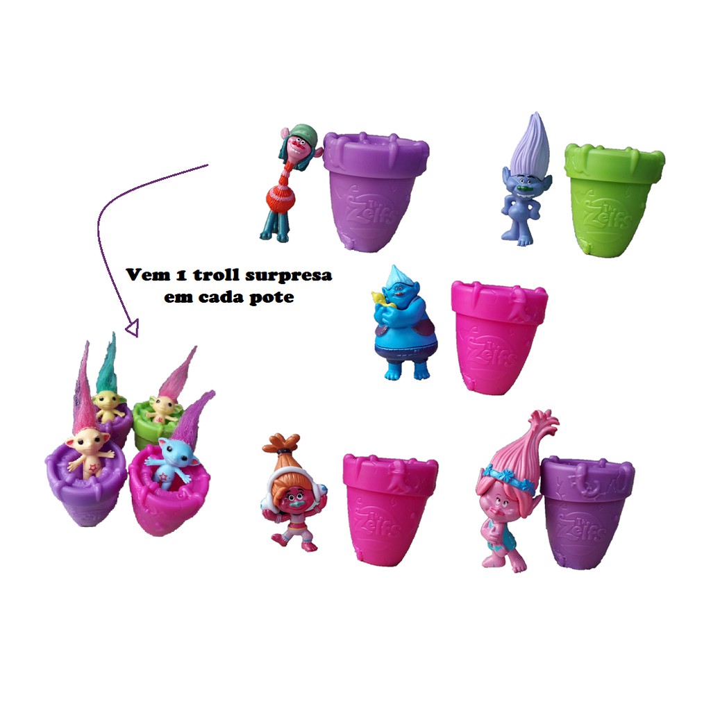 Personagens Trolls c/ Surpresa Miniaturas Colecionaveis Poppy Maddy ...