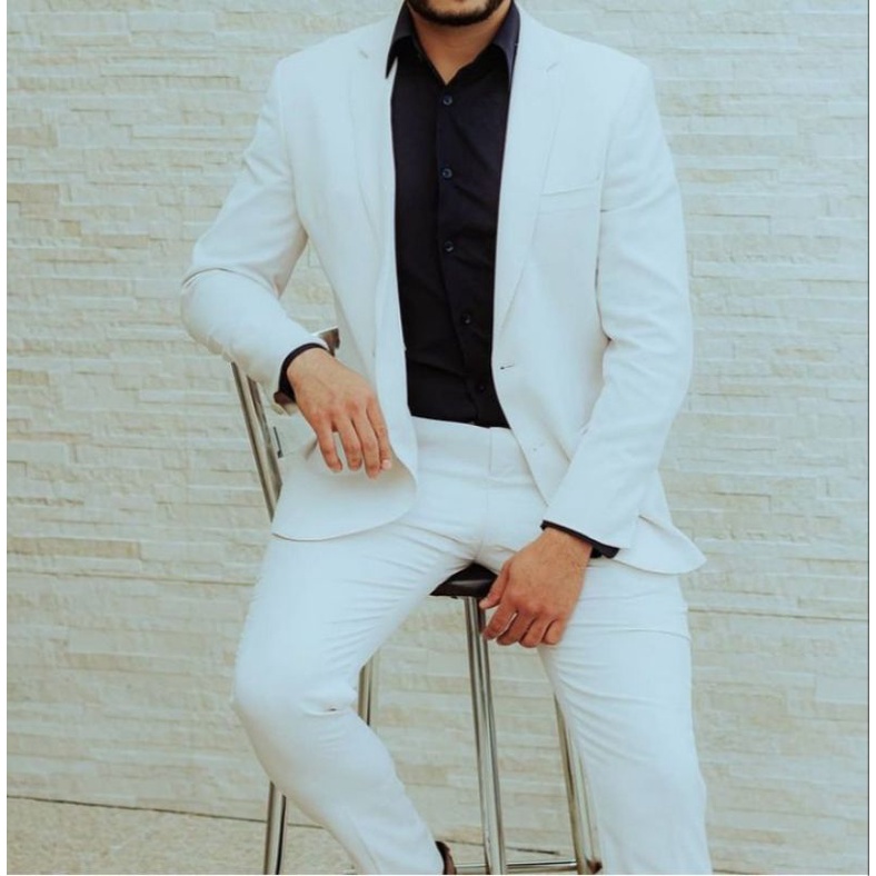 Terno Branco Masculino Slim Envio Imediato | Shopee Brasil