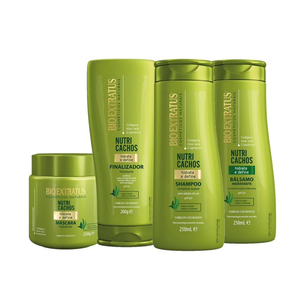 Combo Linha Hidratante Nutri Cachos 200g Bio Extratus - Kit 4 Produtos ...
