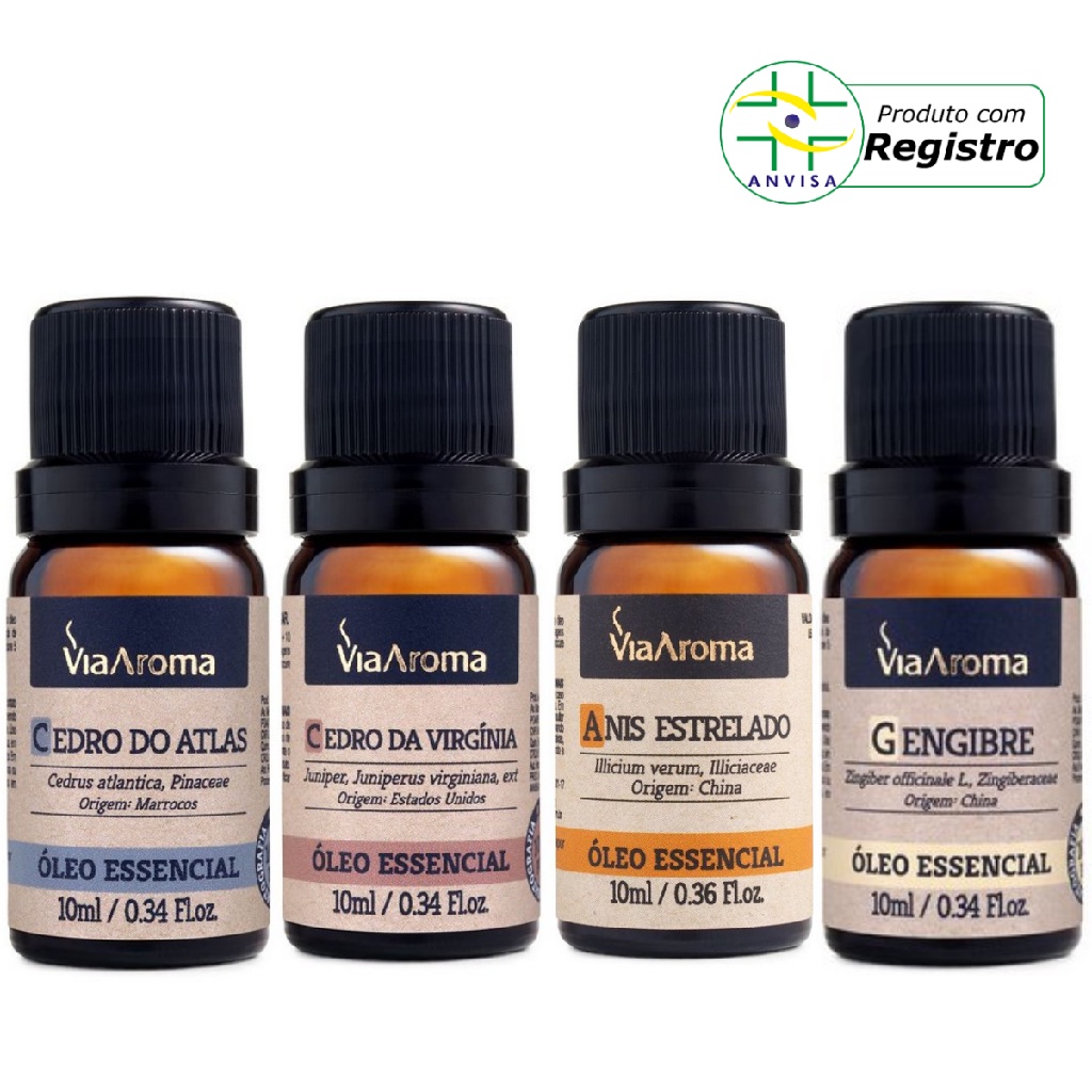 Kit Oleo Essencial Cedro do Atlas + Cedro da Virginia + Anis Estrelado ...