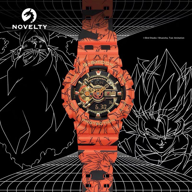 Relógio esportivo g-shock x dragon ball co / marca limitada ga-110jdb ...
