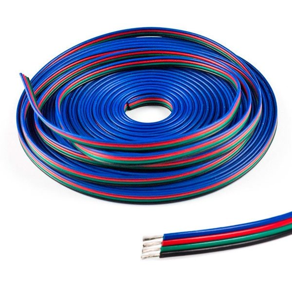 Cabo Fio 04 Vias Para Fita Led Rgb 5050 3528 - 03 Metros Pronta Entrega ...