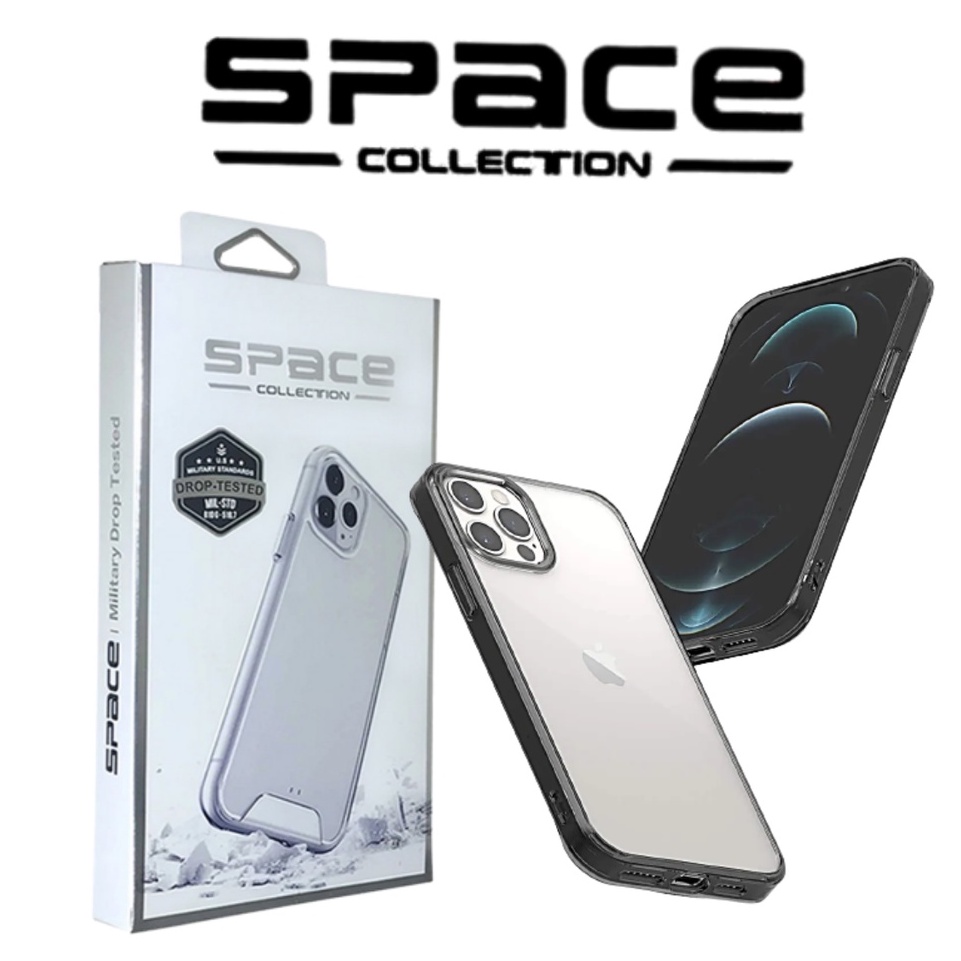 Capa Space com borda PRETA ORIGINAL Transparente Anti Impacto ...