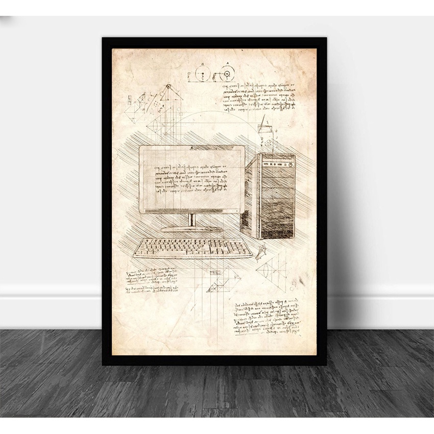 Quadro decorativo Desenho Computador Tecnologia Art | Shopee Brasil