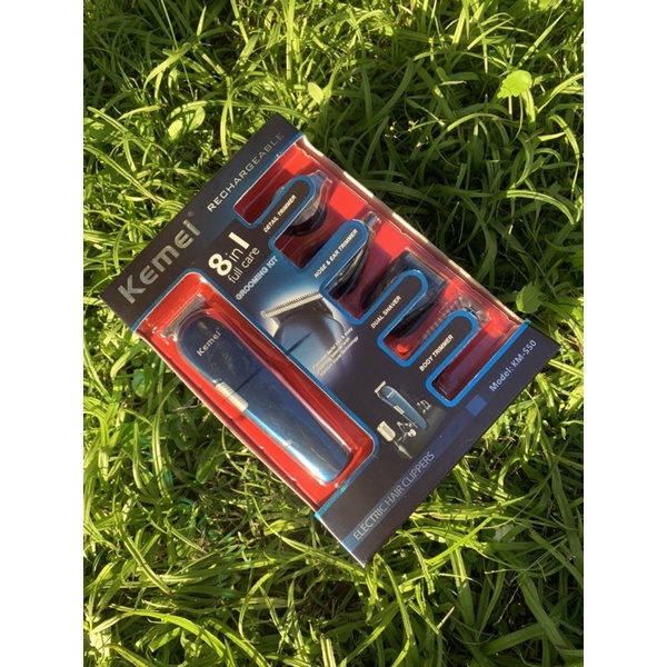 Kemei Km-550 Cortador De Cabelo Bivolt Kit Multifuncional 8 em 1 l ...