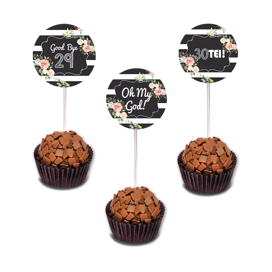 Topper Para Doces 20 30 40 50 60 Anos | Shopee Brasil