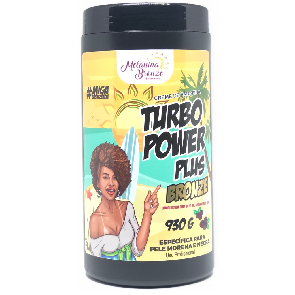 Parafina Turbo Power Plus Pele Morena 930 Gr Melanina Bronze | Shopee ...