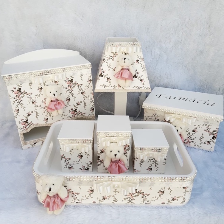 KIT SARAH FLORIDO, COM PEROLAS E FITAS MENINA ROSA E DELICADO LUXO ...