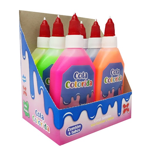Kit 6 Colas Colorida Escolar e Para Slide 90g | Shopee Brasil