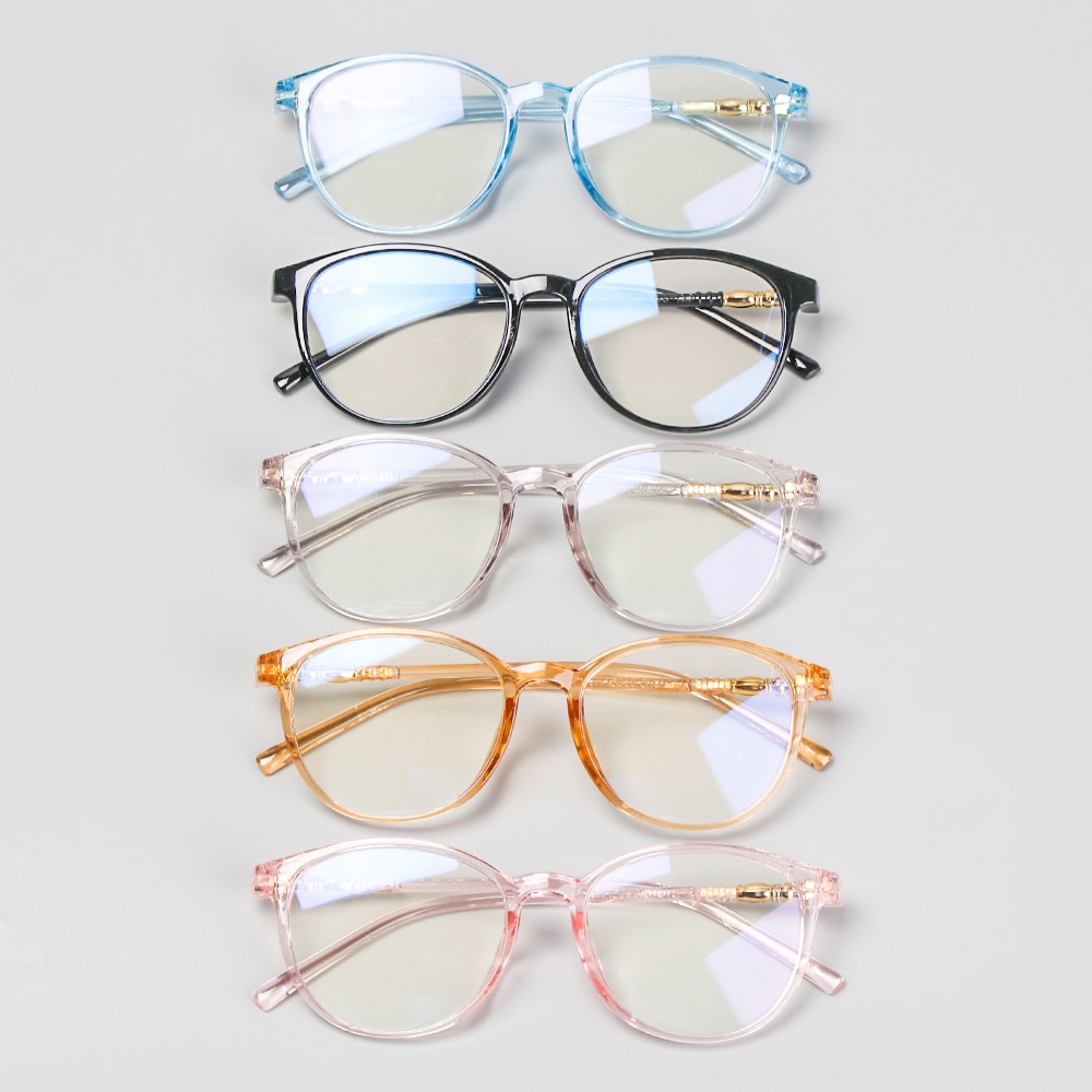 Retro Transparent Clear Flat Lens Frame Blue Light Blocking Glasses ...
