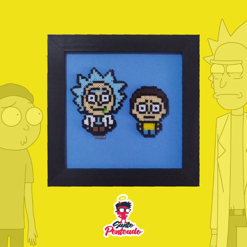 Quadro decorativo 18x18 Pixel Art do Rick e Morty | Shopee Brasil