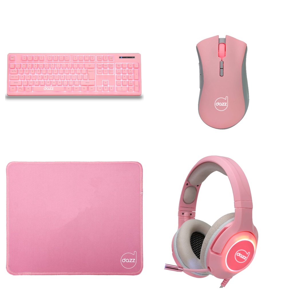 Kit Gamer Feminino Completo Rosa: Mouse, Teclado, Headset e Mousepad ...