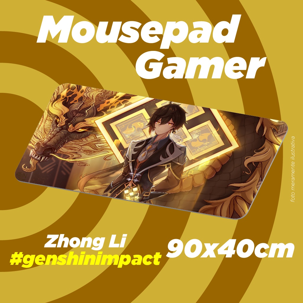Mouse Pad Gamer Personalizado - Zhongli - Genshin Impact - 90x40cm ...