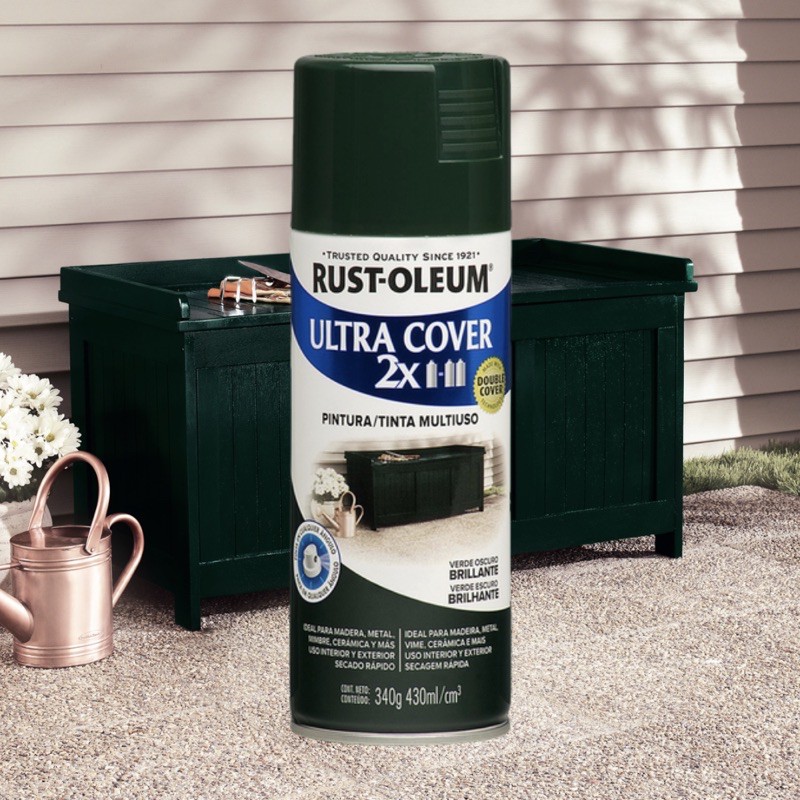 Tinta Spray Rust Oleum para Madeira Metal Plastico - Verde Escuro Brilhante | Shopee Brasil