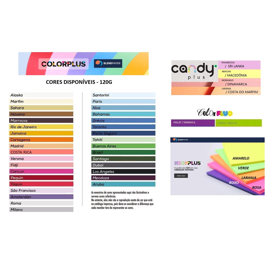 COLOR PLUS 120G - VARIOS FORMATOS A ESCOLHER (PODE ESCOLHER 2 CORES ...