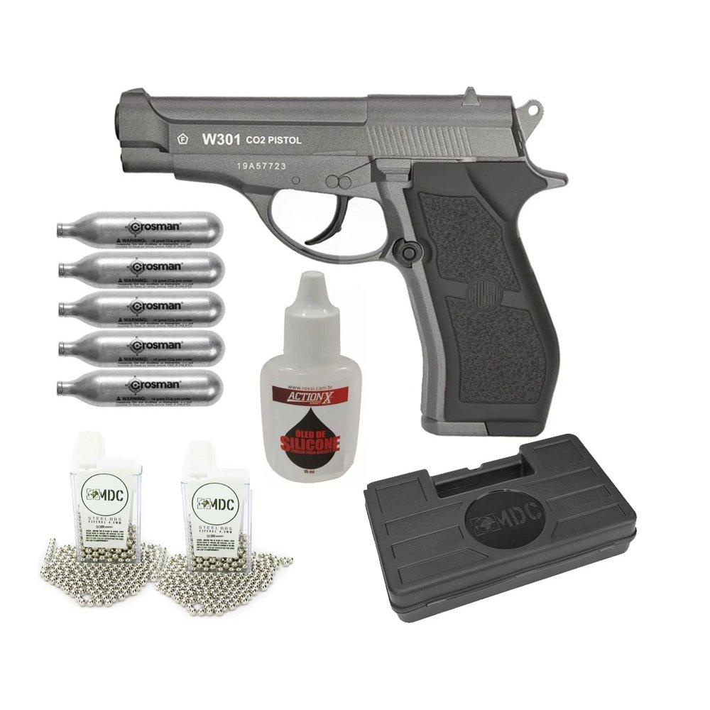 Pistola De Pressão Co2 Full Metal W301 Wingun 4,5mm + KIT - Escorrega o ...
