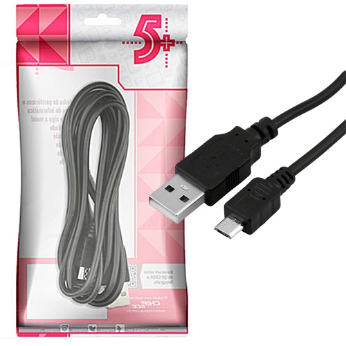 Cabo Micro Usb V8 2.0 Para Transferencia 1,8m Preto 5+ | Shopee Brasil