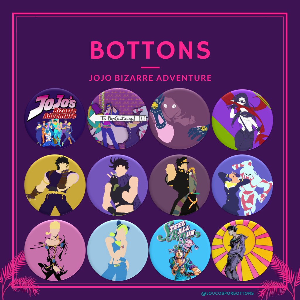 Bottons Jojo's Bizarre Adventure Minimalista | Shopee Brasil