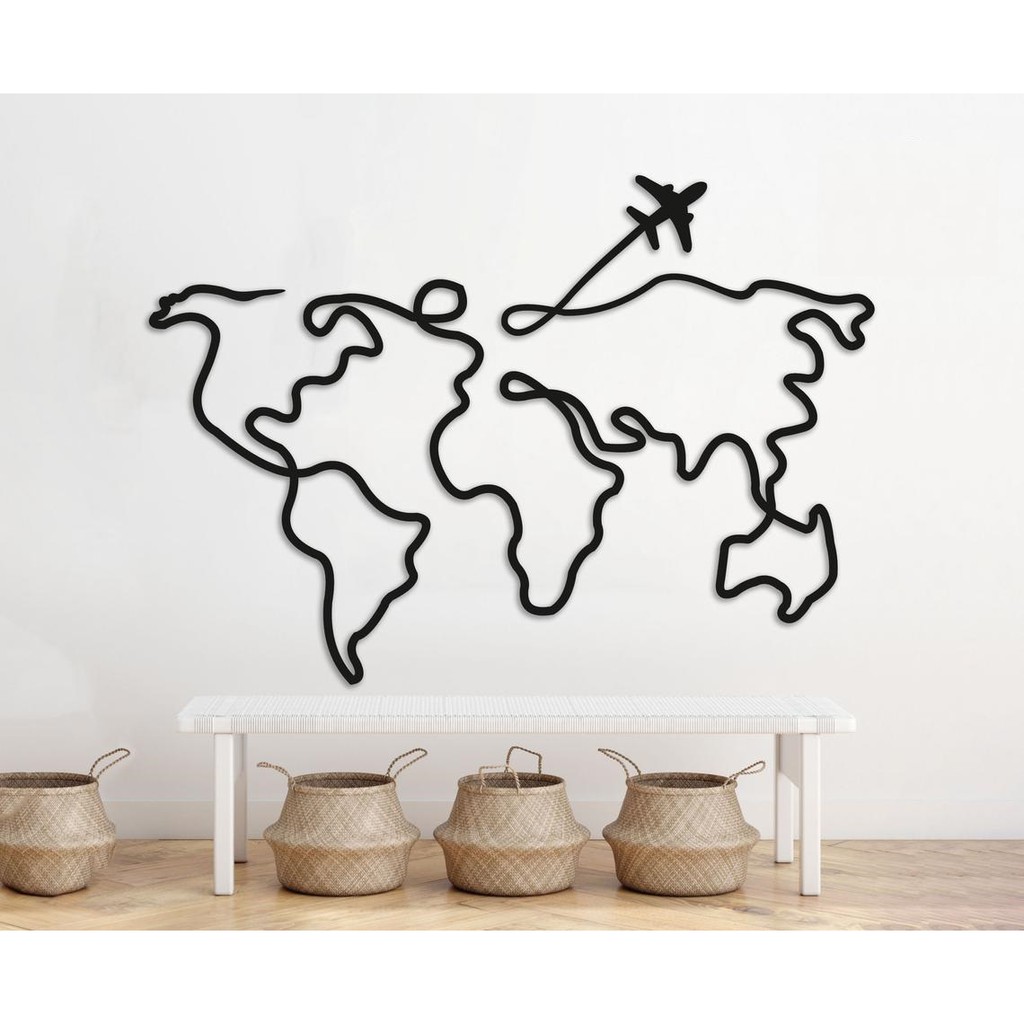 Painel Mapa Mundi Decorativo Para Parede Mdf | Shopee Brasil