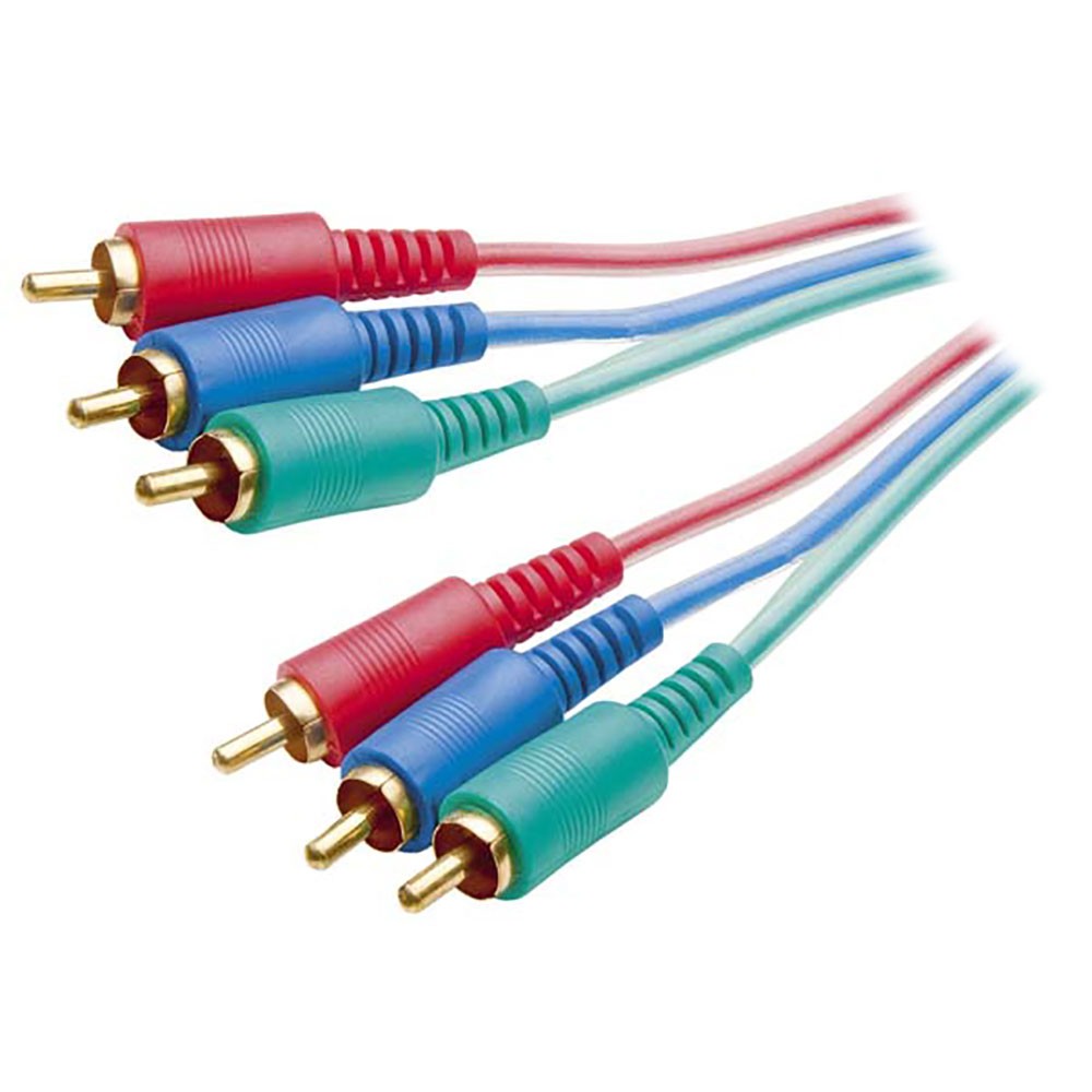 Cabo Video Componente 3RCA GOLD 3 Metros AZUL / Vermelho / Verde ...
