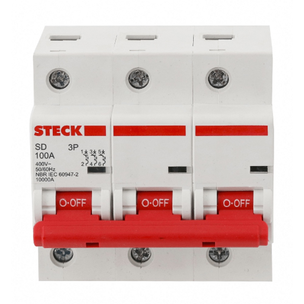 Disjuntor Tripolar Din 3p 100a Curva C 10ka Sdd3c100 Steck | Shopee Brasil