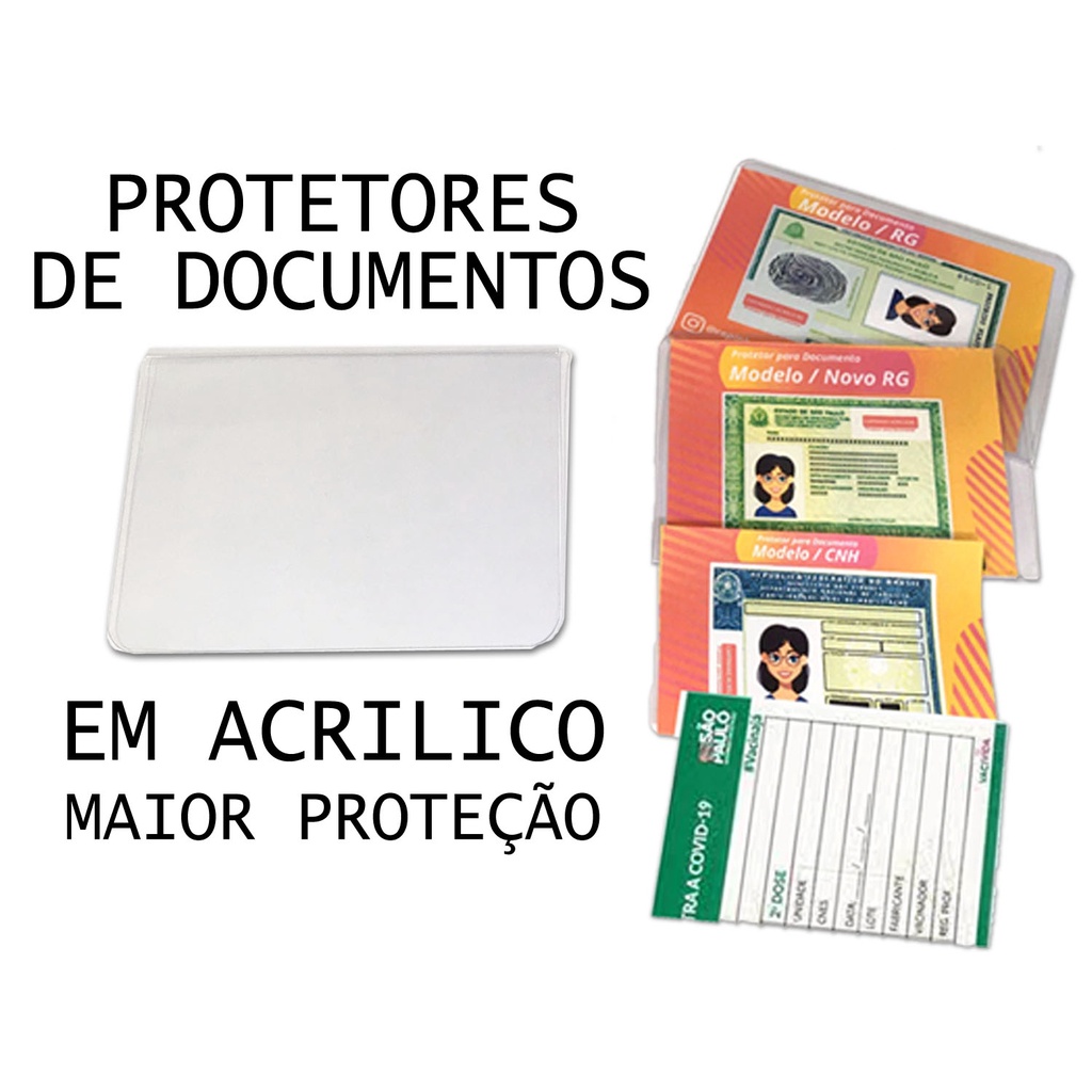 Capinha de Documento Porta Documento Capinha Protetor Rígido em ...
