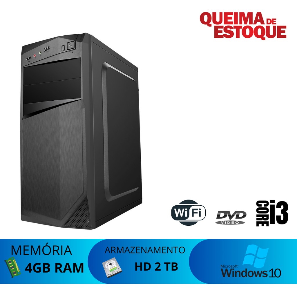 Cpu Desktop Intel Core i3 4gb Hd 2tb Windows 10 | Shopee Brasil