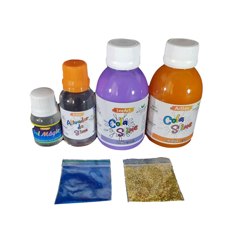 Kit Fábrica de Slime Cores Sortidas Artlex 320g | Shopee Brasil