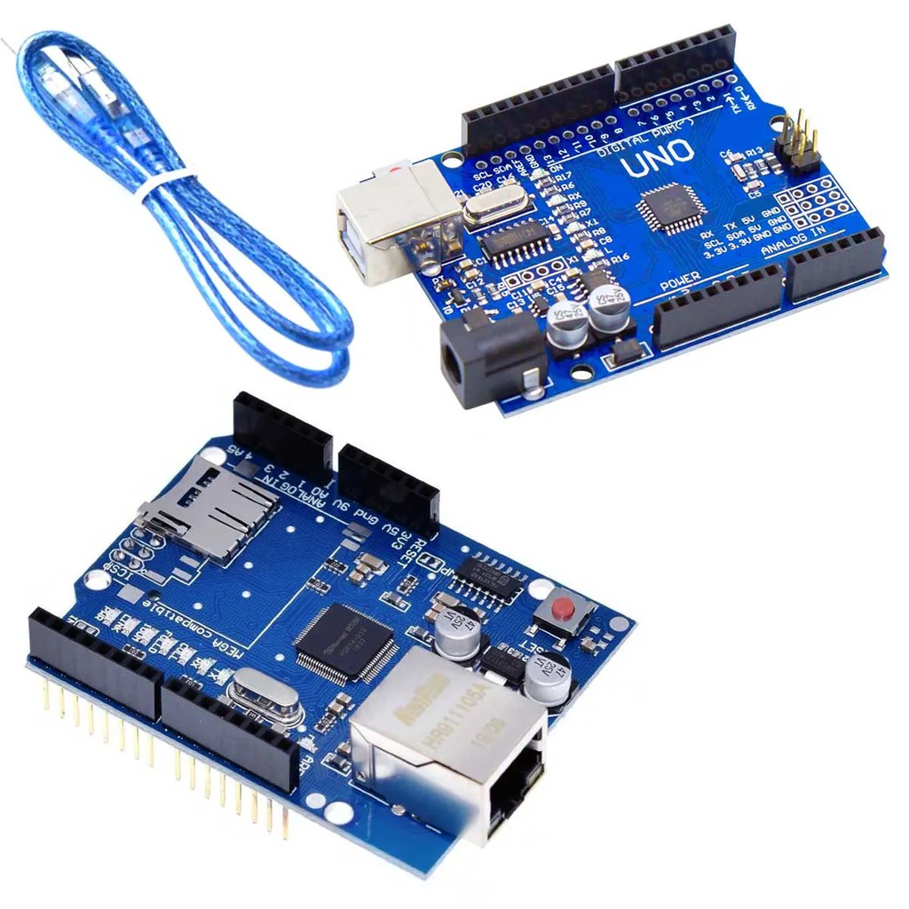 Kit Para Arduino Uno R3 + Ethernet Shield W5100 + Usb | Shopee Brasil