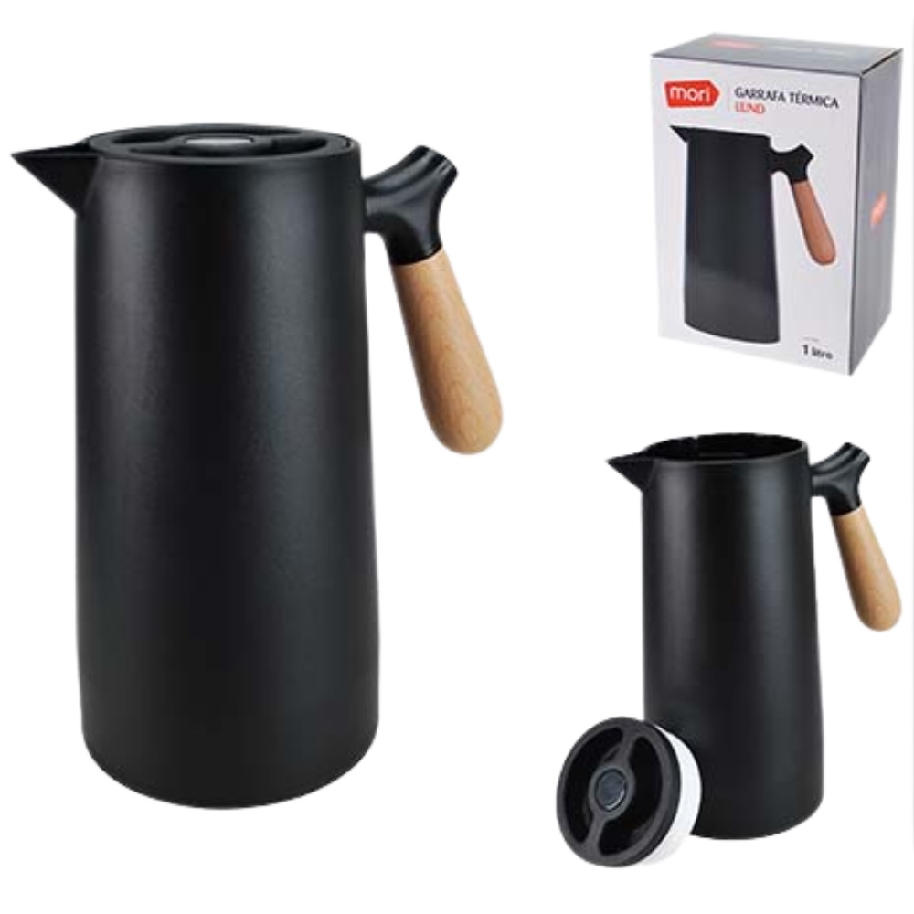 Garrafa de Café Térmica Cabo de Madeira 1 Litro Várias Cores | Shopee ...