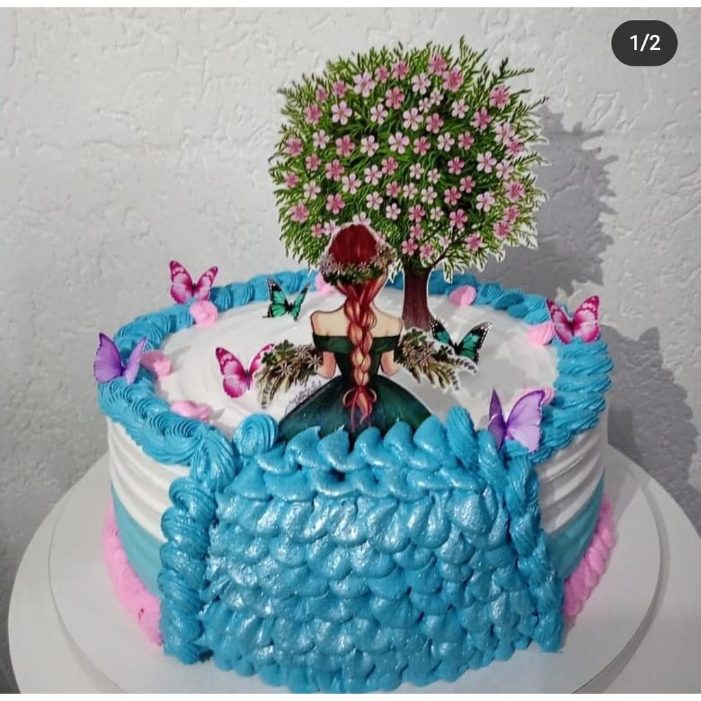 Topo de Bolo Menina de Costa Personalizado | Shopee Brasil