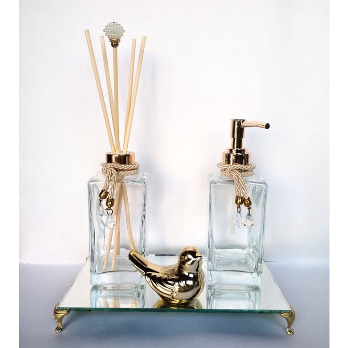 kit lavabo cristal requinte e delicadeza | Shopee Brasil